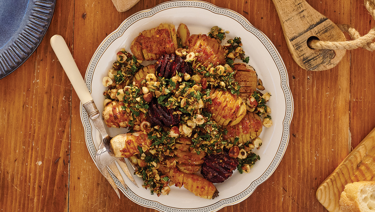 Recipe: Hasselback Miso Roasted Vegetables
