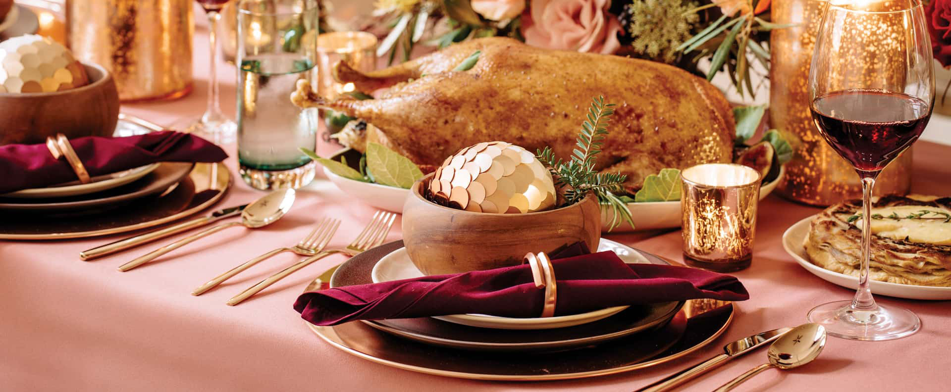 Get the Look: Karin Bohn's Glam Pink-and-Gold Holiday Tablescape ...